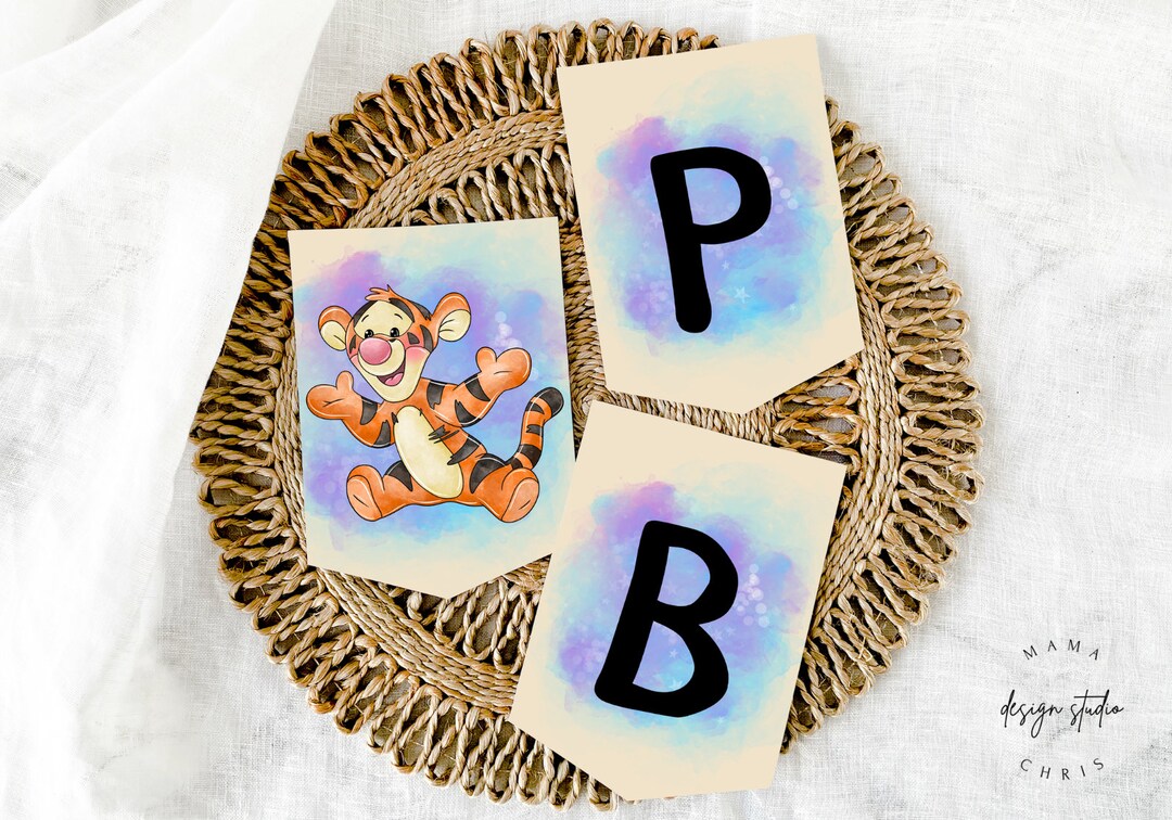Tigger Happy Birthday Banner Printable Birthday Banner Instant Download ...