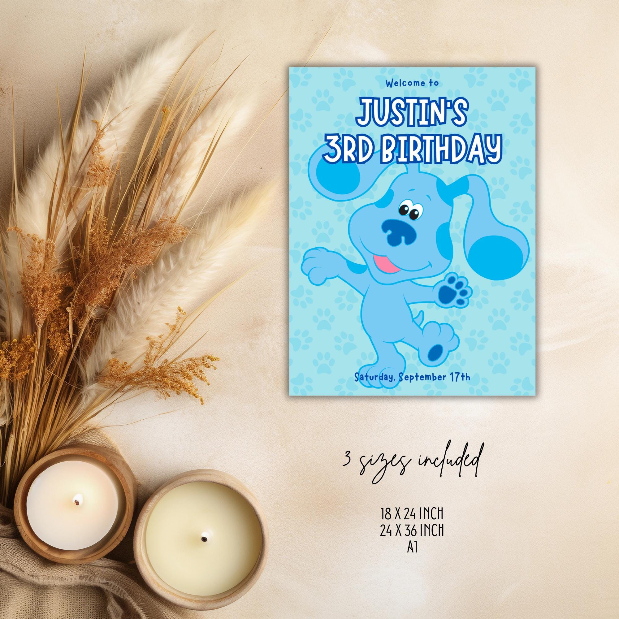 Blue's Clues Welcome Sign Template, Editable Blue's Clues Birthday ...
