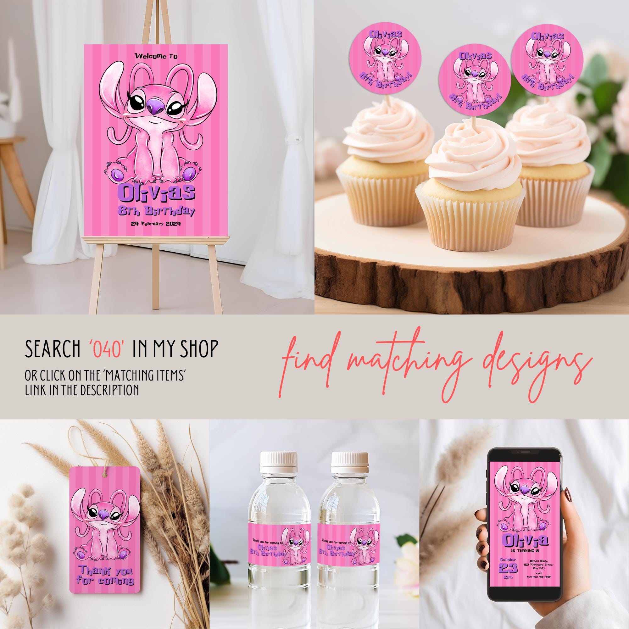 Lilo and Stitch Angel Treat Bag Topper Template, Editable Favour Treat ...