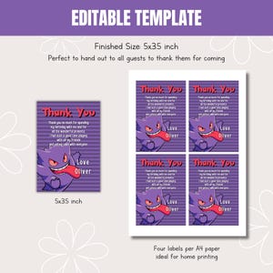 Gengar Birthday Invitation, Printable Birthday Invitation, Editable ...