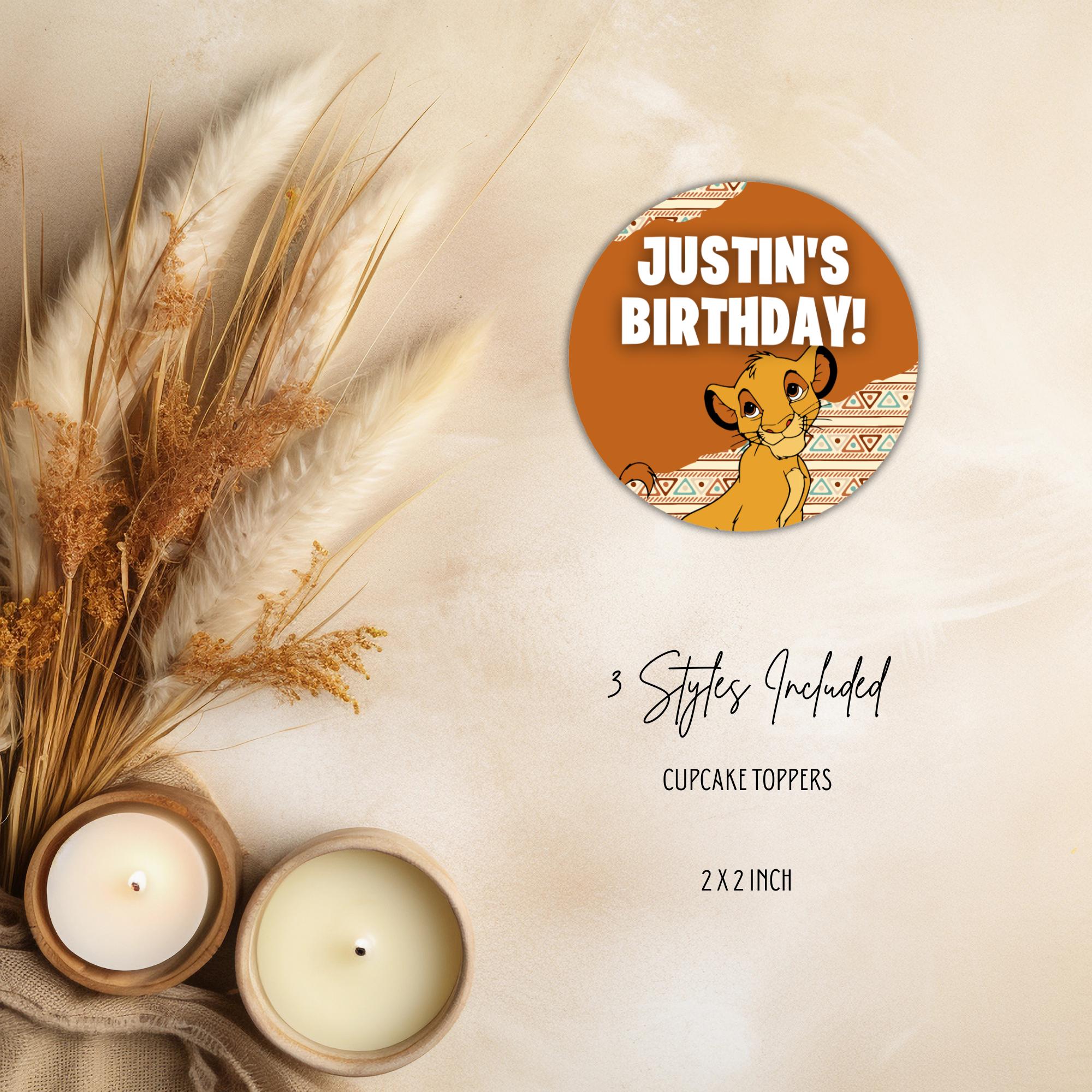 The Lion King Cupcake Topper, Printable Cupcake Topper, Editable ...