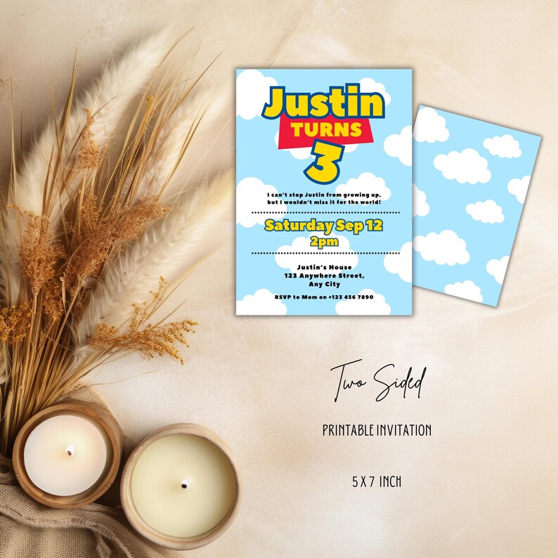 Toy Story Birthday Invitation, Printable Birthday Invitation, Editable ...