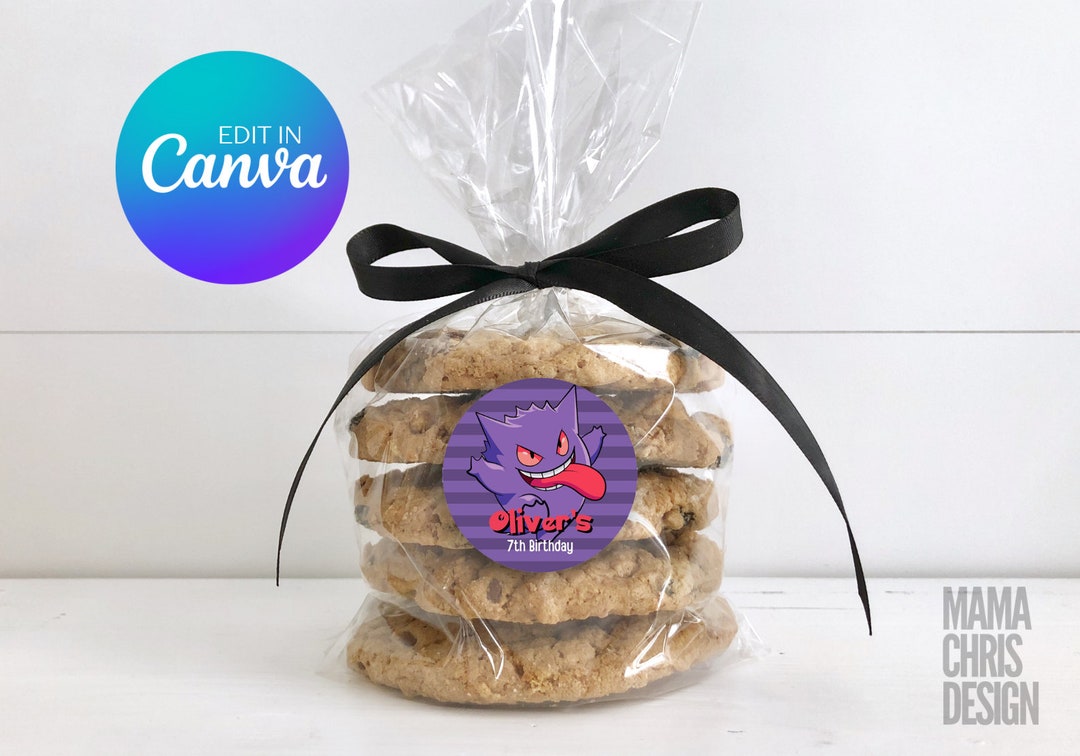 Gengar Stickers Printable Stickers Instant Download DIY Party Decor 004 ...