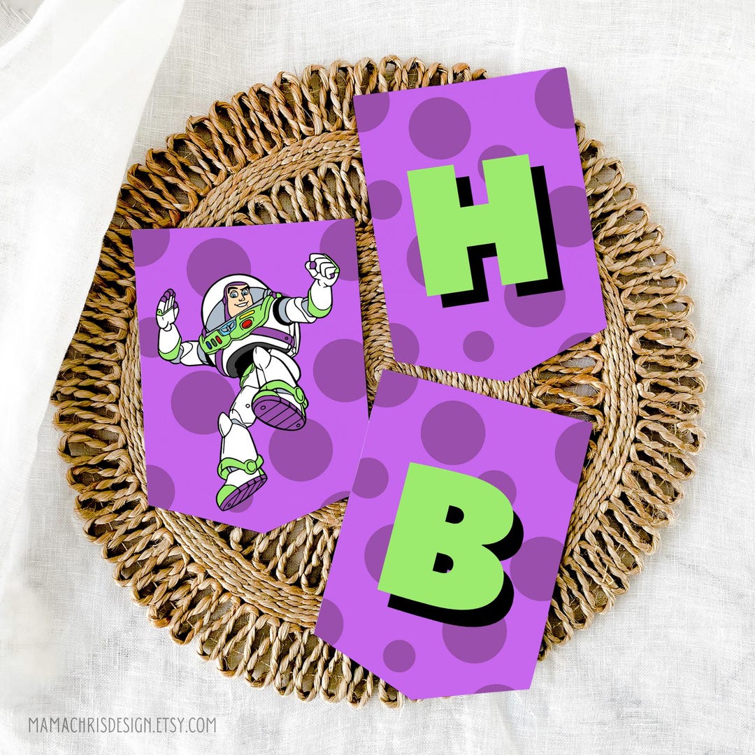 Buzz Lightyear Birthday Banner, Toy Story Party Banner, Happy Birthday ...
