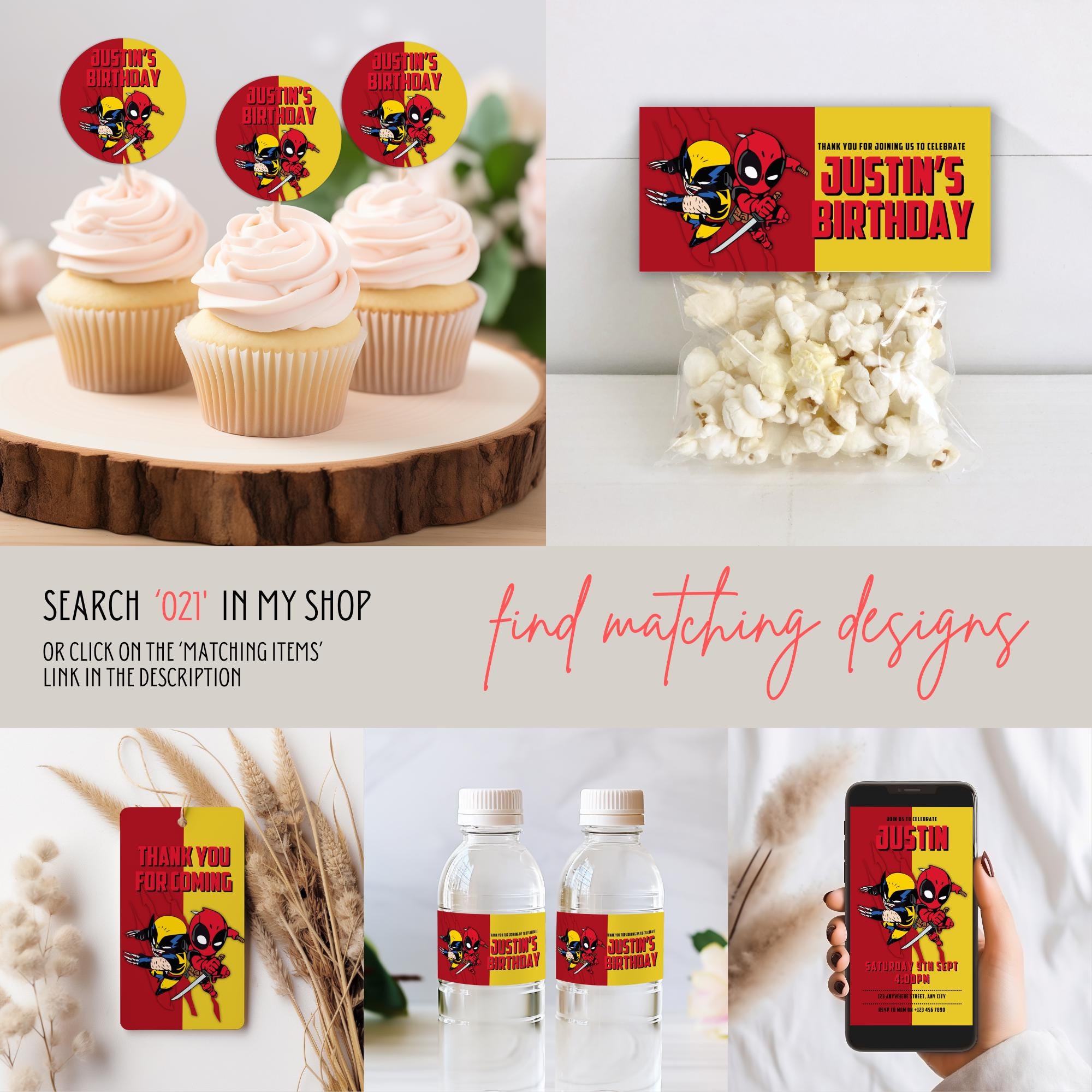 Deadpool & Wolverine Welcome Sign Template, Editable Deadpool Birthday ...