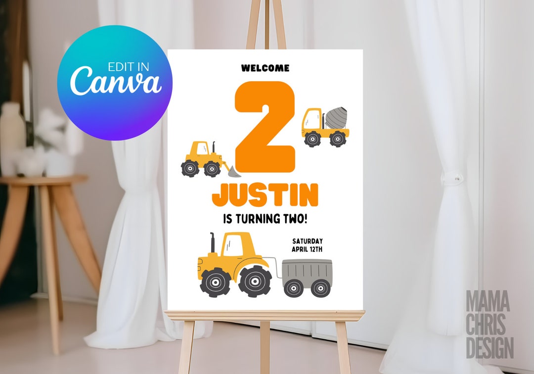 Construction Welcome Sign Printable Welcome Sign Editable Template ...