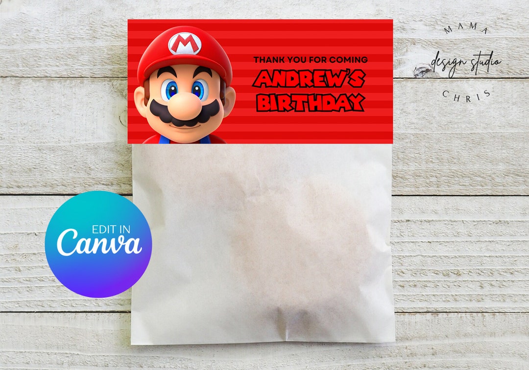 Mario Bag Toppers Printable Bag Toppers Editable Template Instant ...