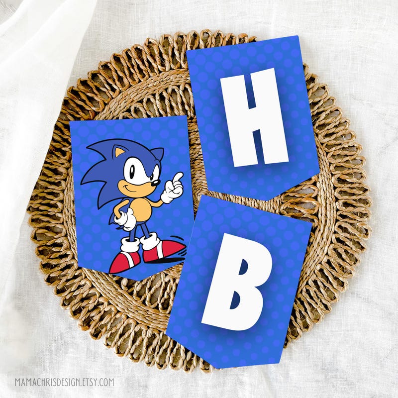 Sonic Birthday Banner - Etsy