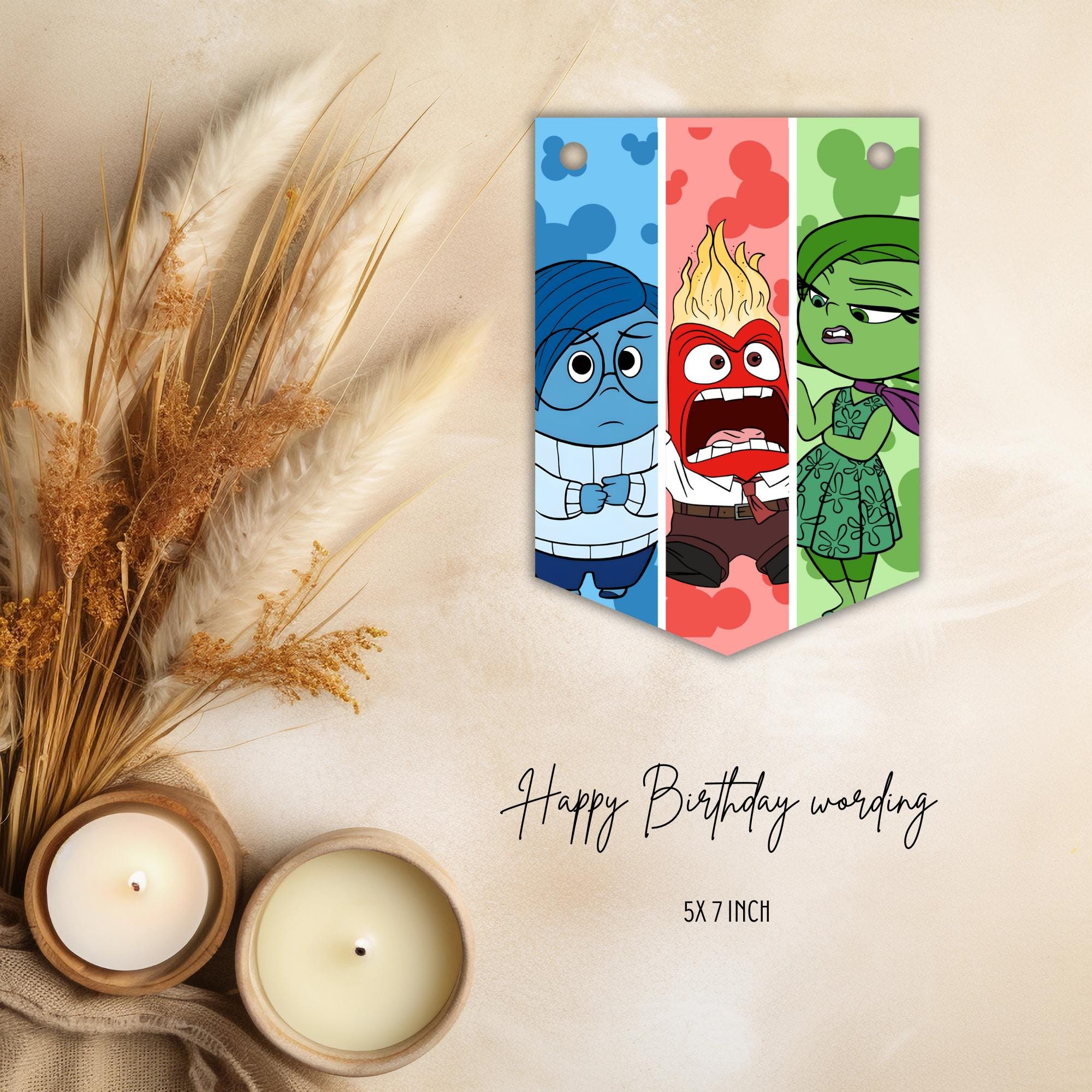 Inside Out Birthday Banner, Inside Out Party Banner, Happy Birthday ...