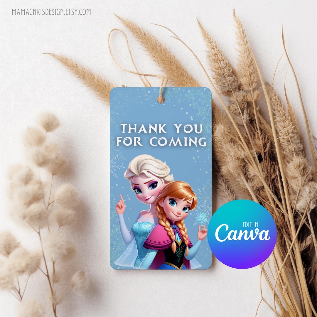 Frozen Favour Tag, Thank You Tag Template, Editable Favour Tag ...