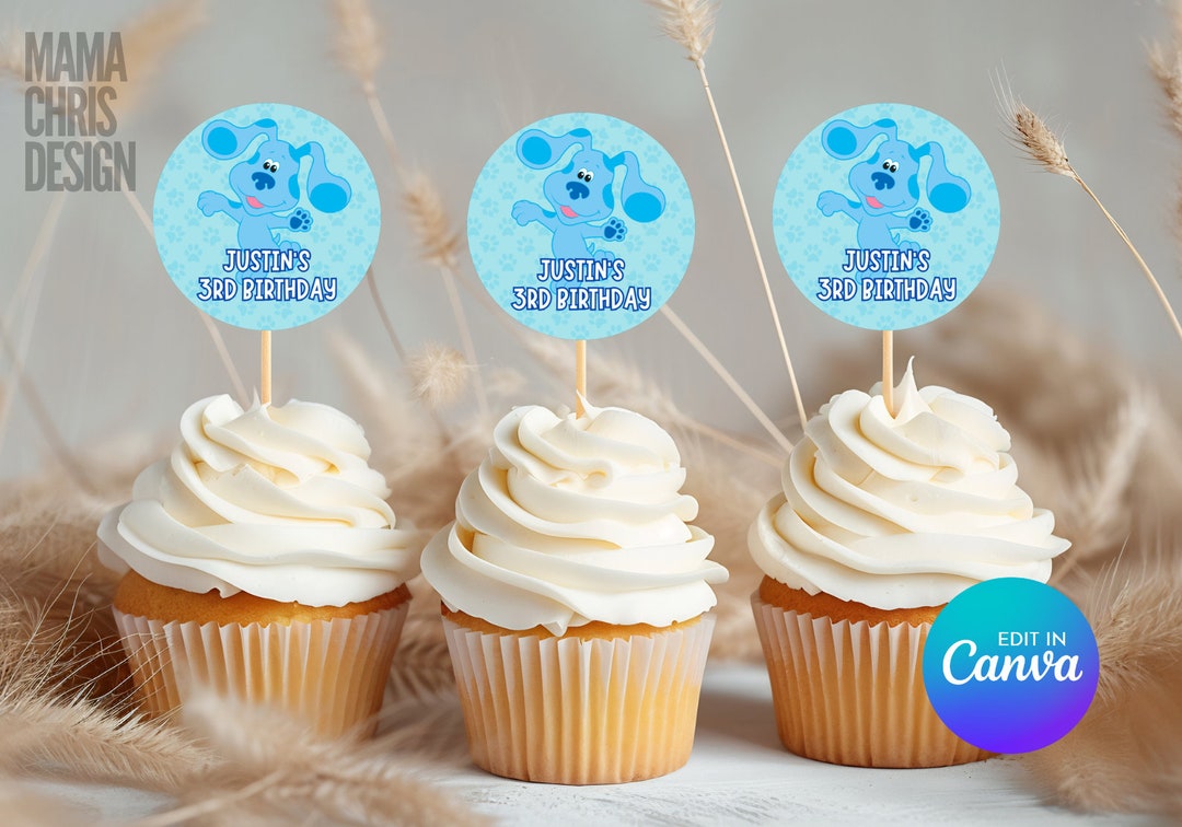 Blue's Clues Cupcake Topper, Printable Cupcake Topper, Editable ...