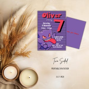 Gengar Birthday Invitation, Printable Birthday Invitation, Editable ...