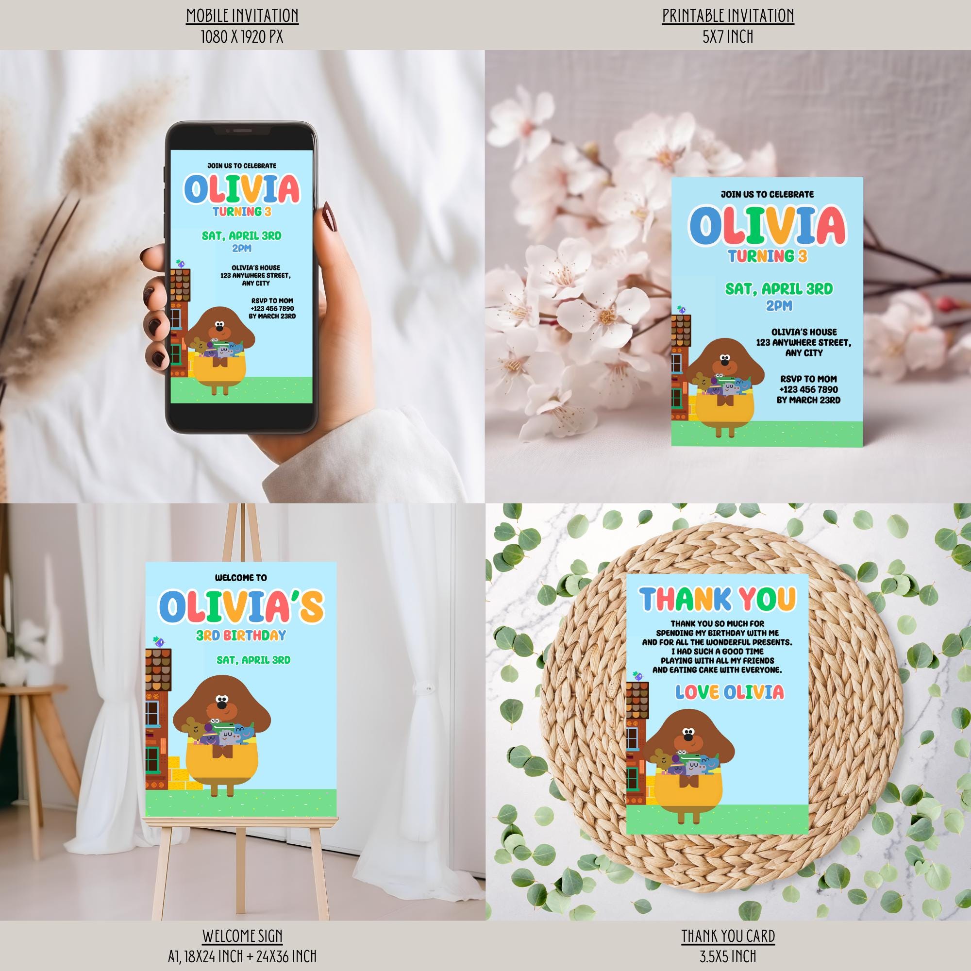 Hey Duggee Birthday Party Bundle Template, Editable Birthday Party ...