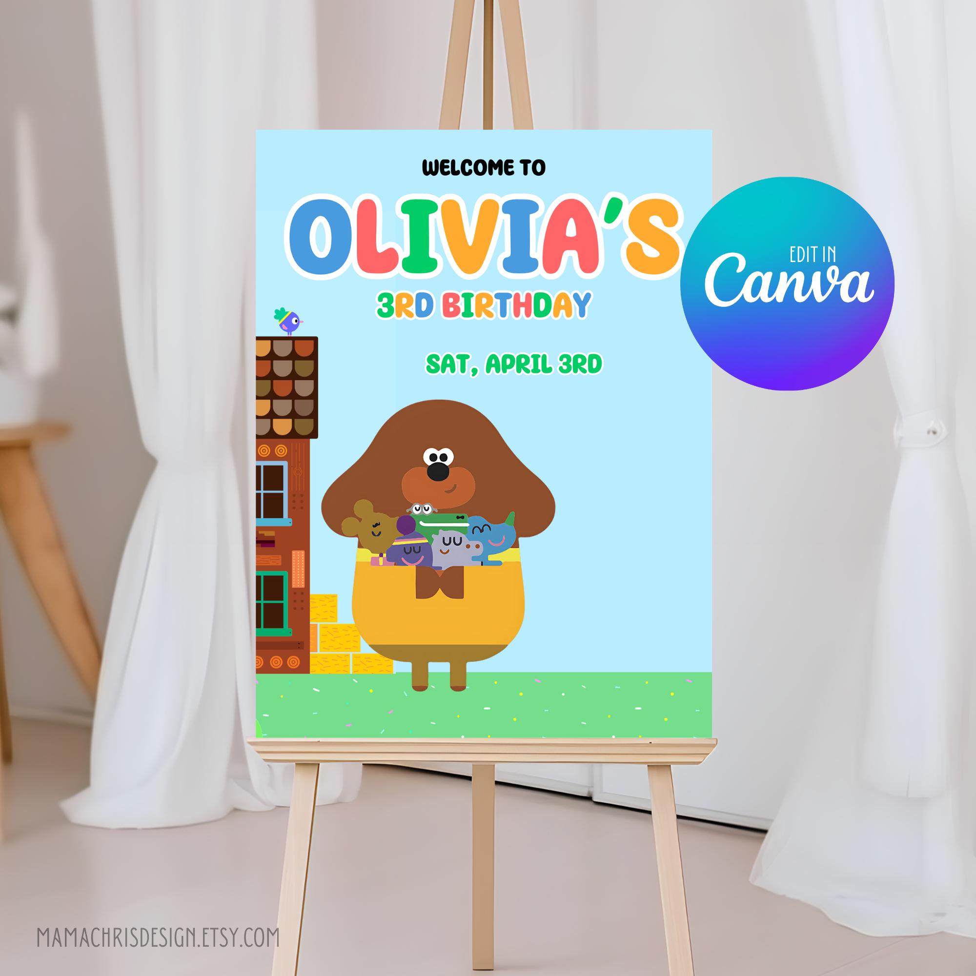 Hey Duggee Welcome Sign Template, Editable Hey Duggee Birthday Easel ...