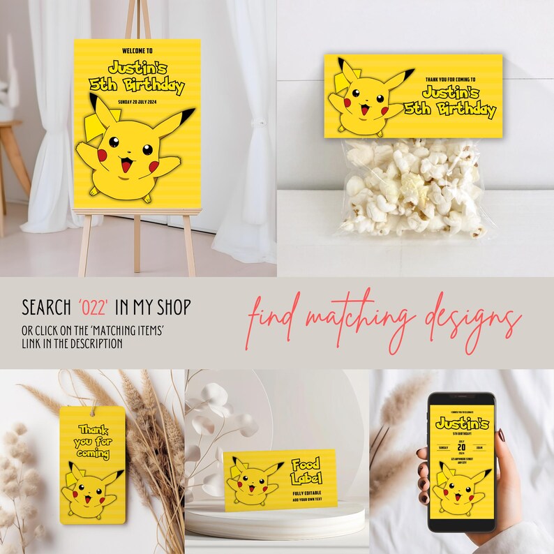 Pikachu Water Bottle Label Template, Printable Pokemon Bottle Label ...
