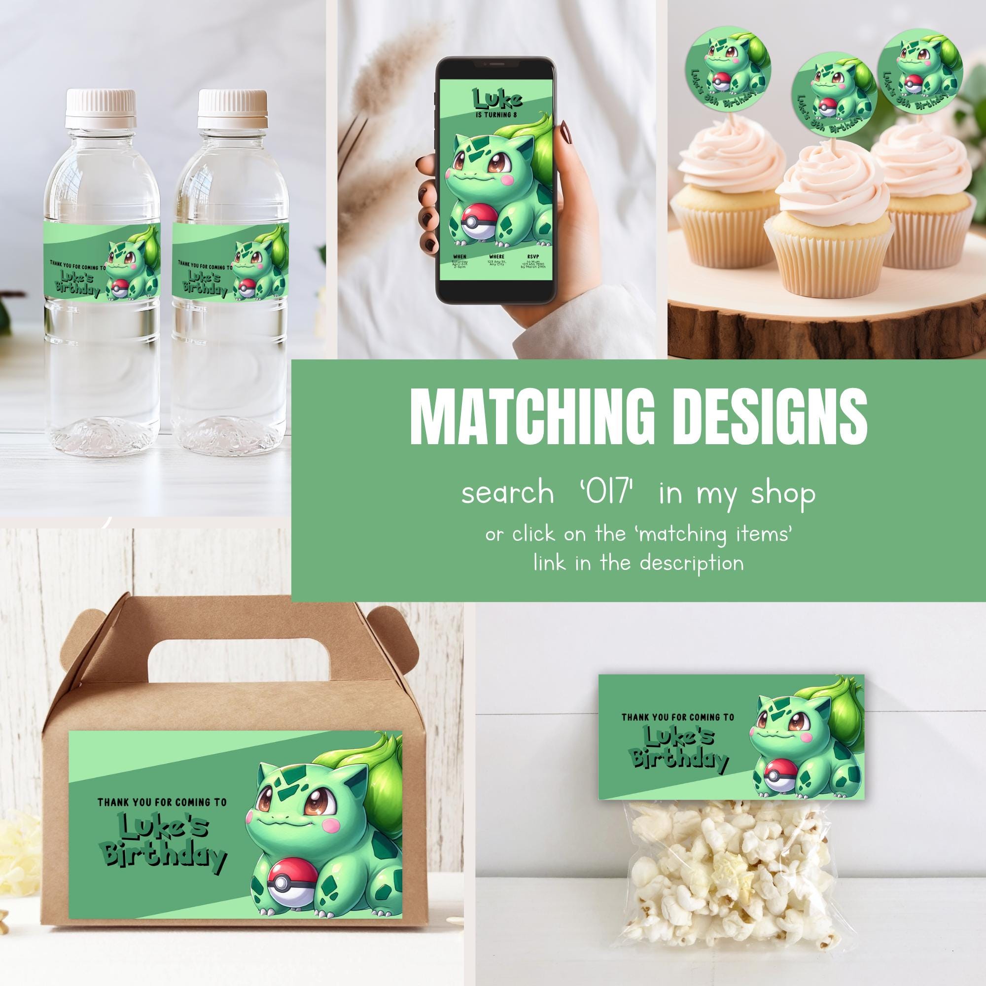 Bulbasaur Food Label, Birthday Party Food Tent Cards, Bulbasaur Food ...