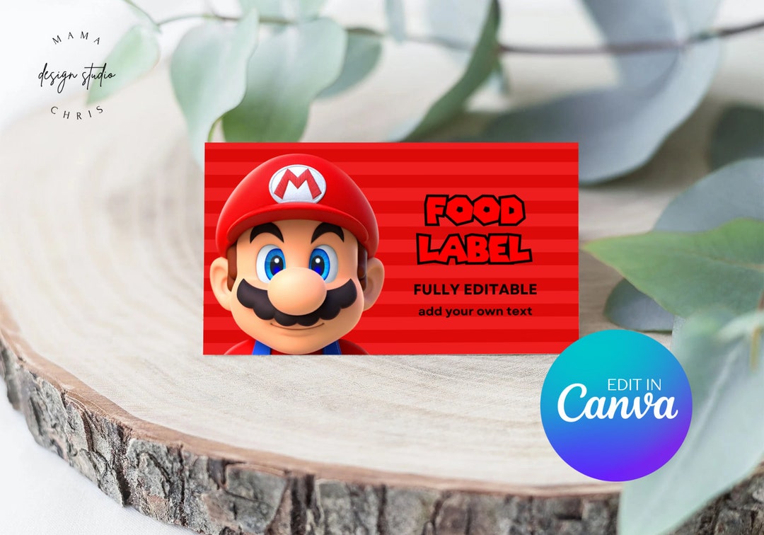 Mario Food Label Printable Food Labels Editable Template Instant ...