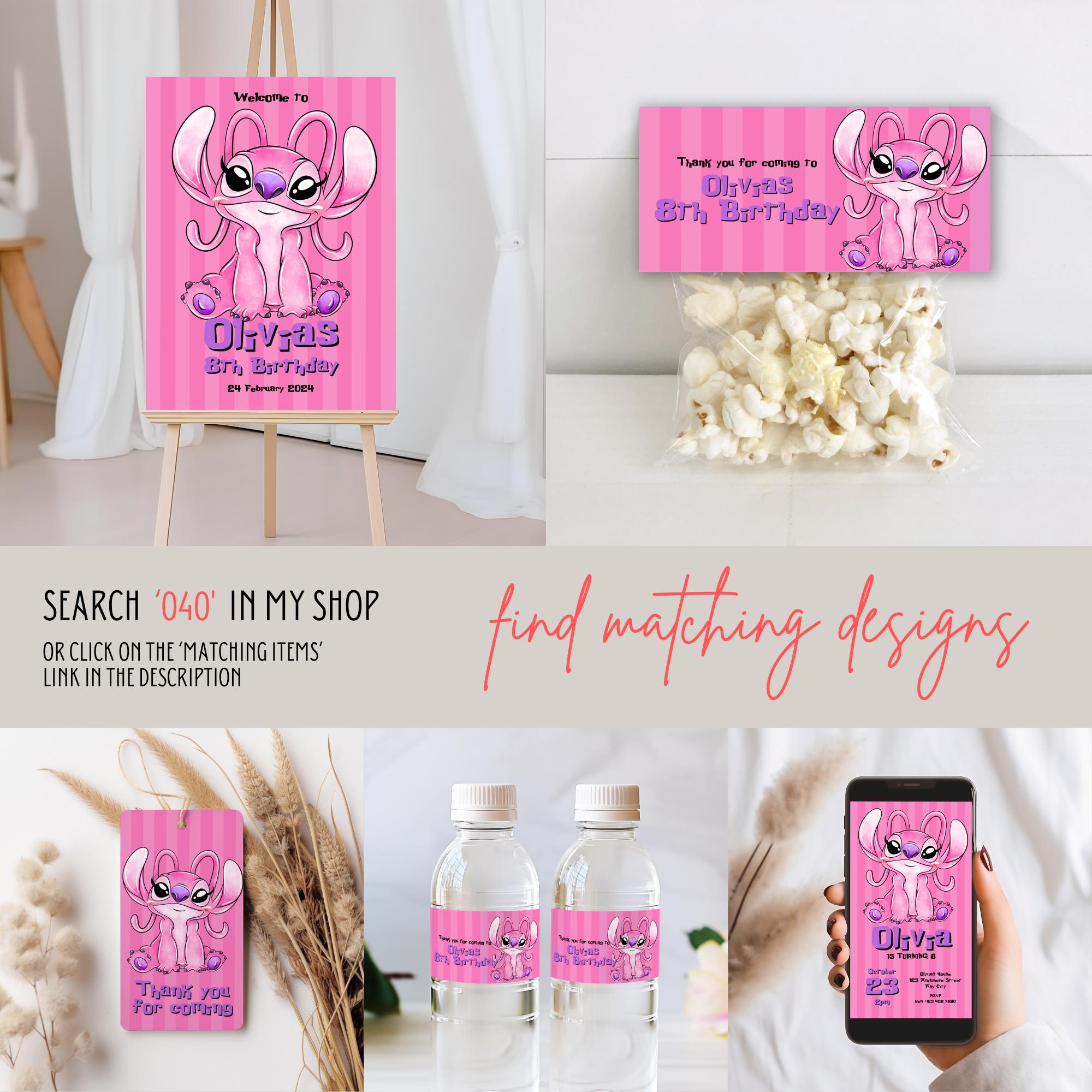 Lilo and Stitch Angel Chocolate Bar Wrapper, Editable Party Favour ...