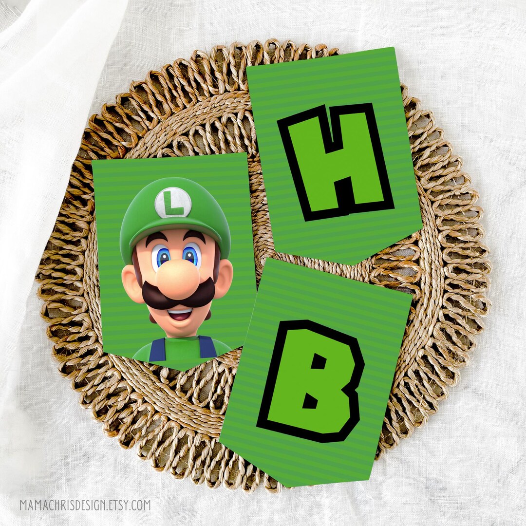 Luigi Birthday Banner, Mario Party Banner, Happy Birthday Banner ...