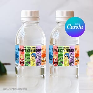 Inside Out Water Bottle Label Template, Printable Inside Out Bottle ...