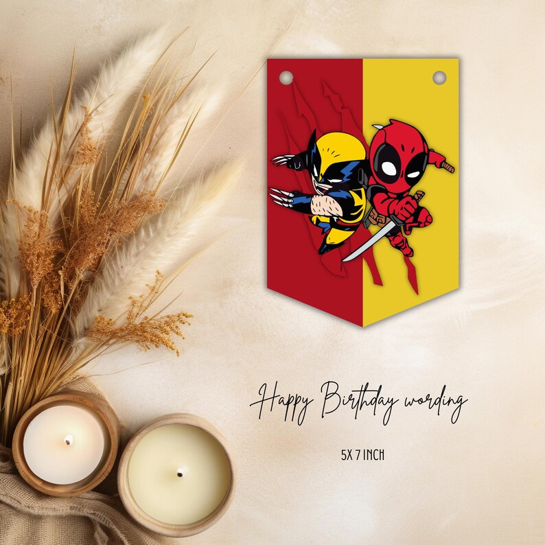 Deadpool & Wolverine Birthday Banner, Deadpool Party Banner, Happy ...