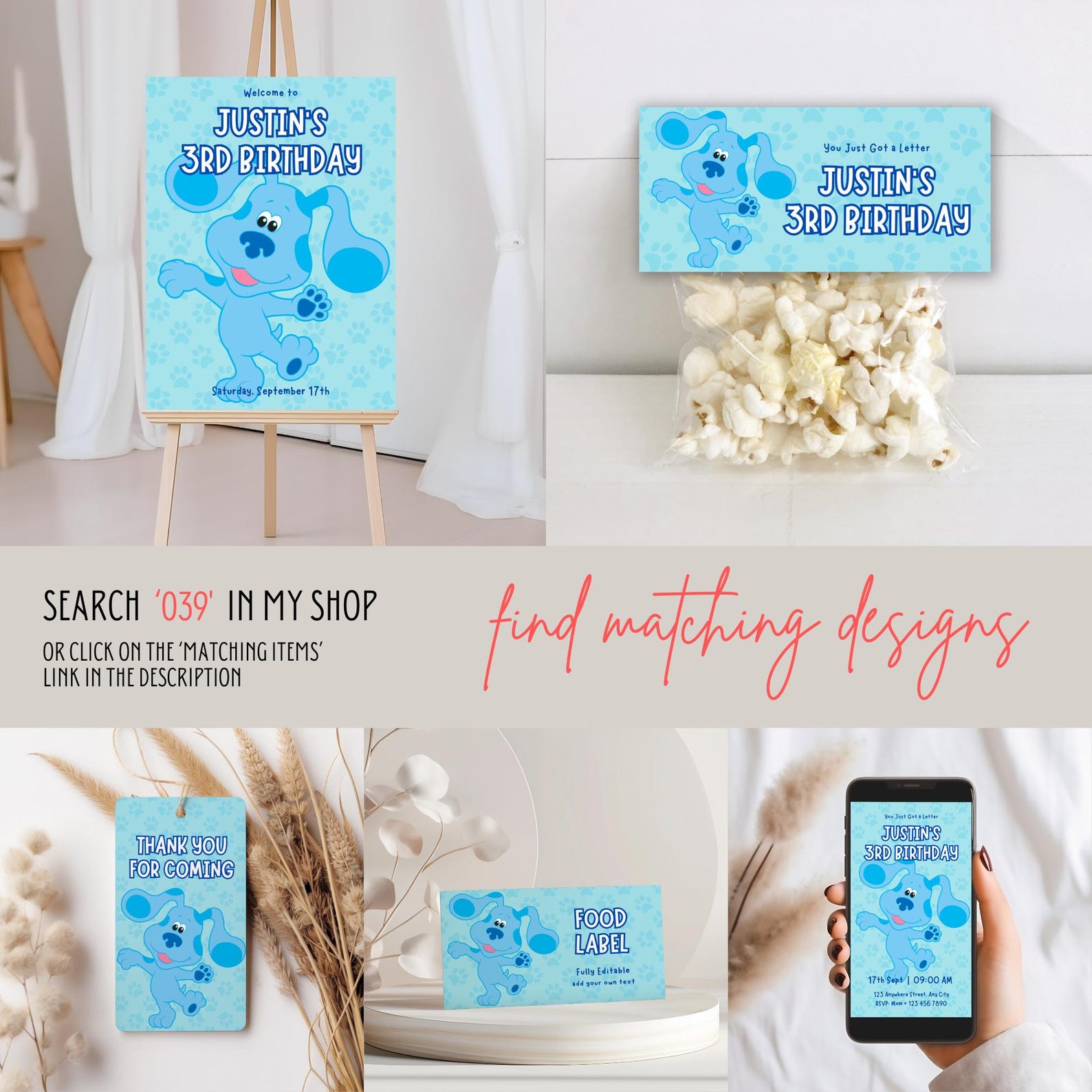 Blue's Clues Water Bottle Label Template, Printable Blue's Clues Bottle ...