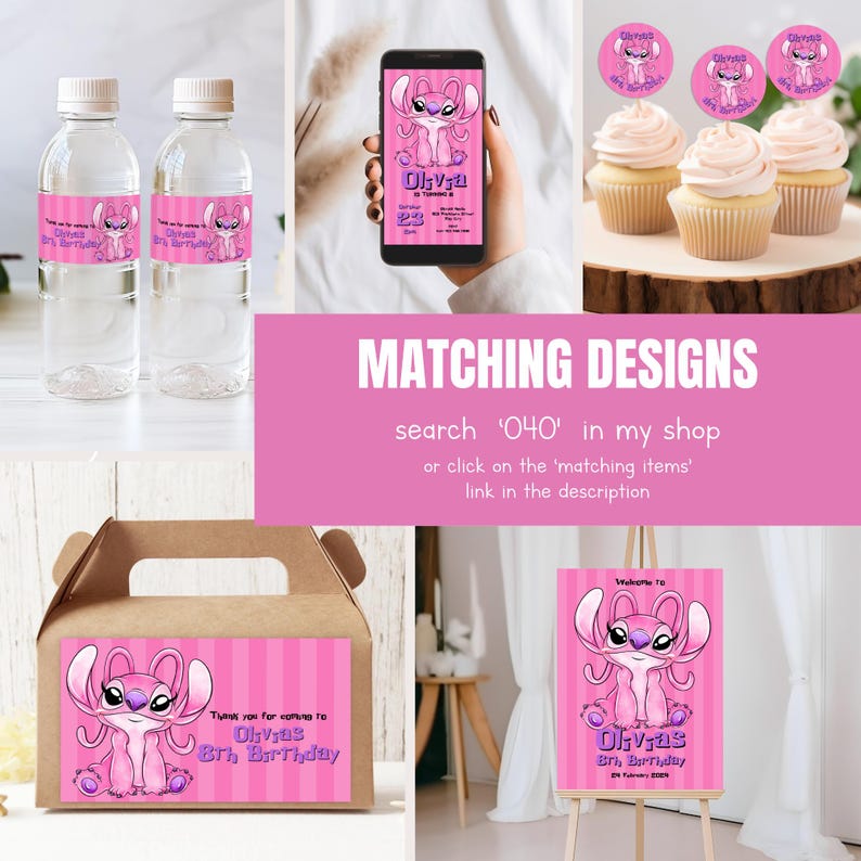 Lilo and Stitch Angel Treat Bag Topper Template, Editable Favour Treat ...