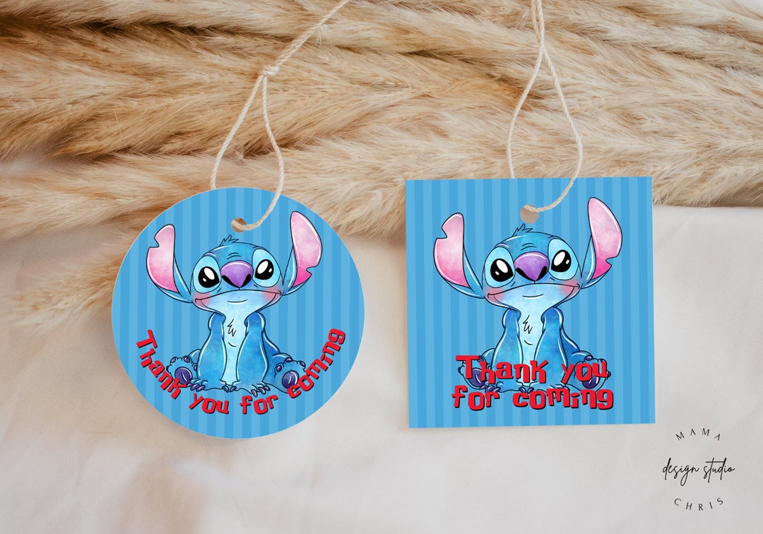 Stitch Favour Tag Circle/square Printable Favour Tags Instant Download ...
