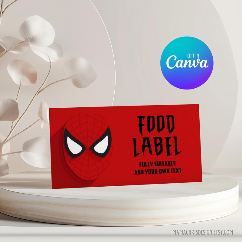 Superhero Food Label - Etsy