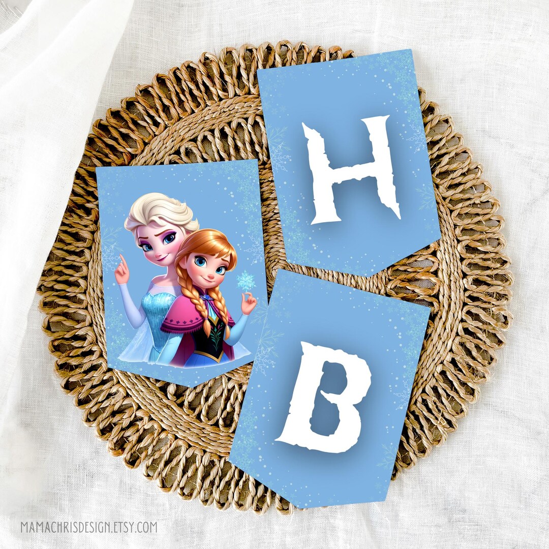 Frozen Birthday Banner, Frozen Party Banner, Happy Birthday Banner ...