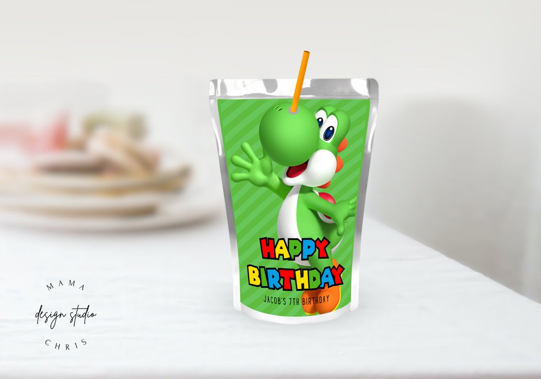 Yoshi Juice Pouch Printable Juice Pouch Editable Template Instant ...