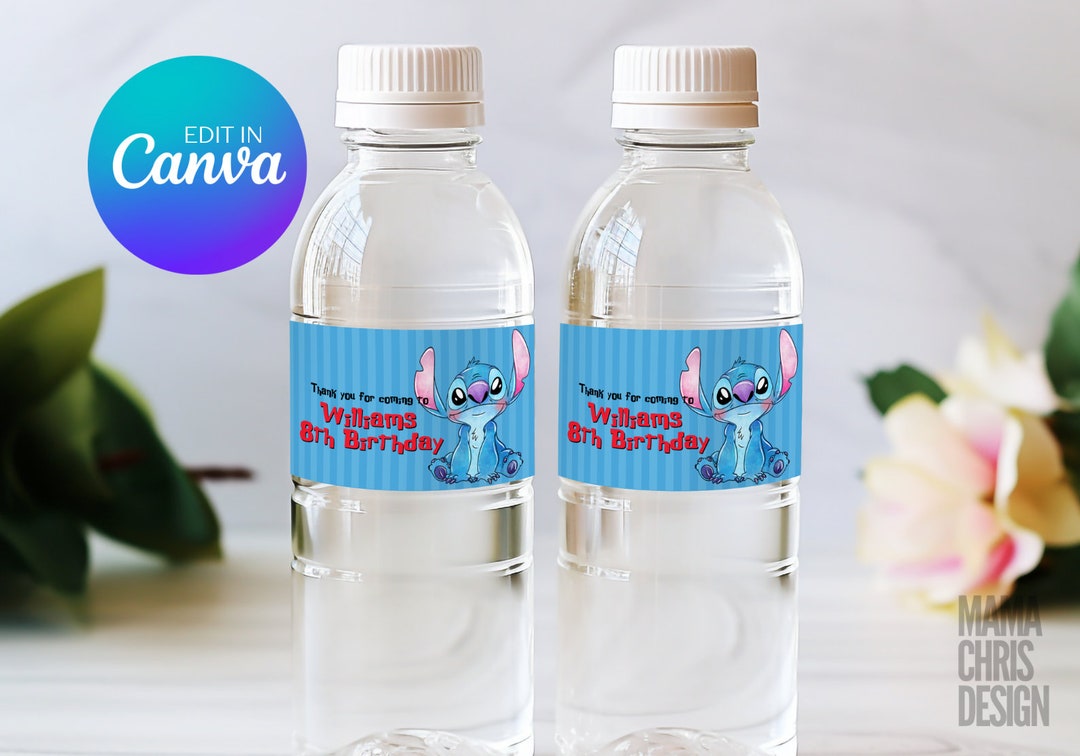 Stitch Water Bottle Label Template, Printable Lilo and Stitch Bottle ...