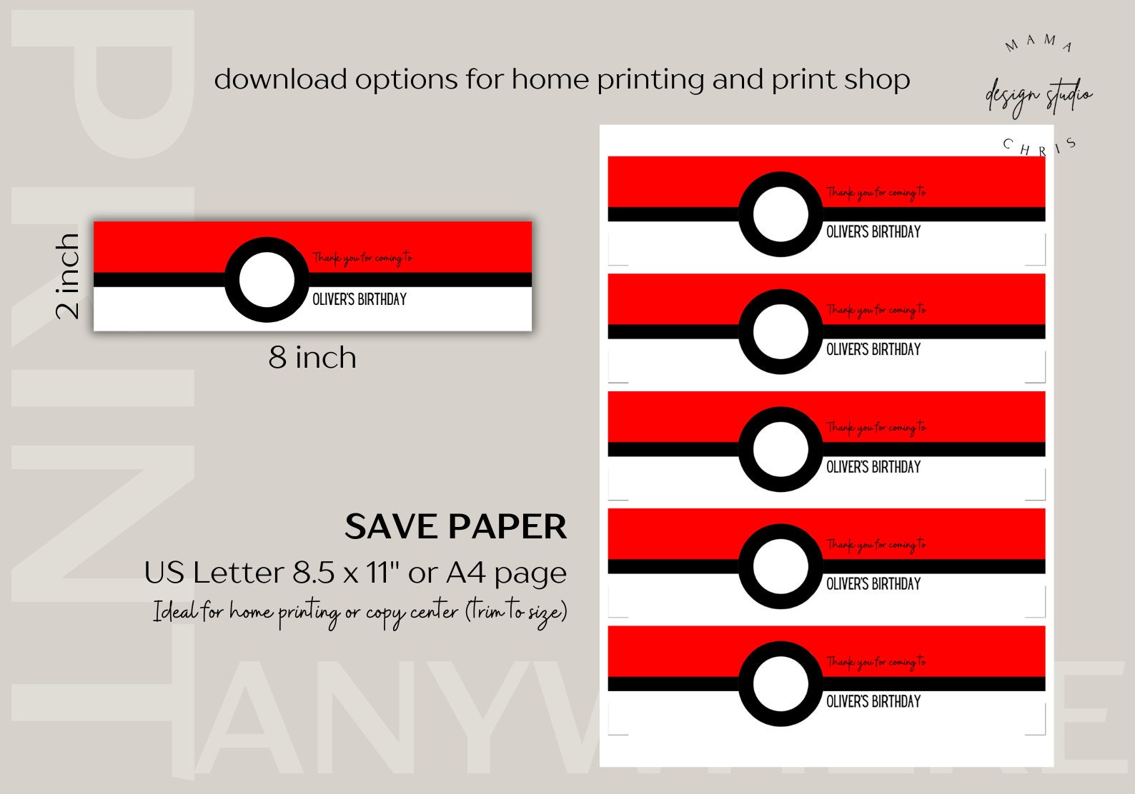 Pokemon Water Bottle Labels Printable Labels Editable Template Instant ...