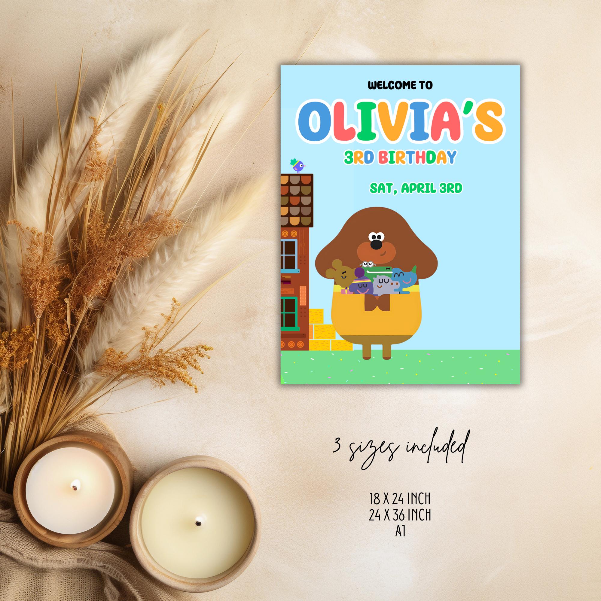 Hey Duggee Welcome Sign Template, Editable Hey Duggee Birthday Easel ...