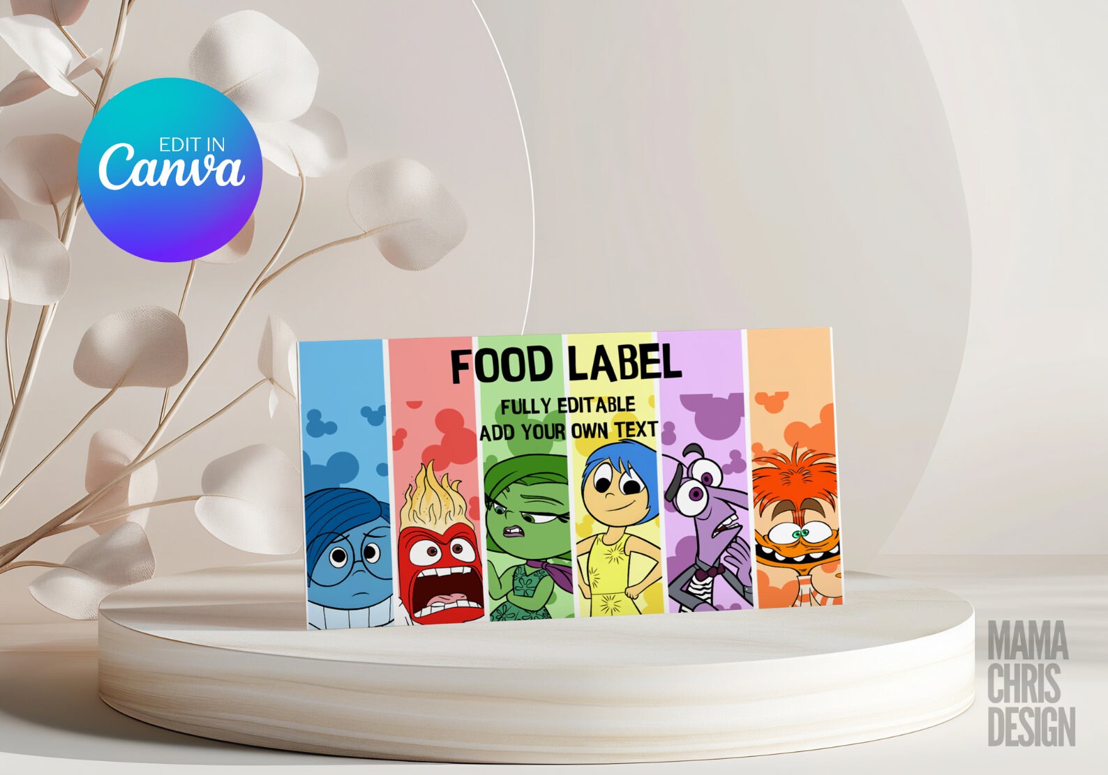 Inside Out Food Label, Birthday Party Food Tent Cards, Inside Out Food ...