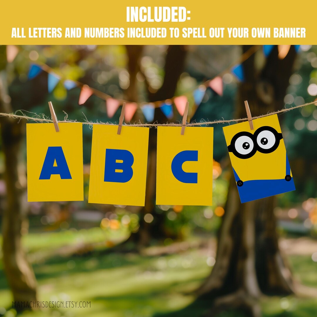 Minions Bunting Flag Banner, Minions Party Banner, Happy Birthday ...