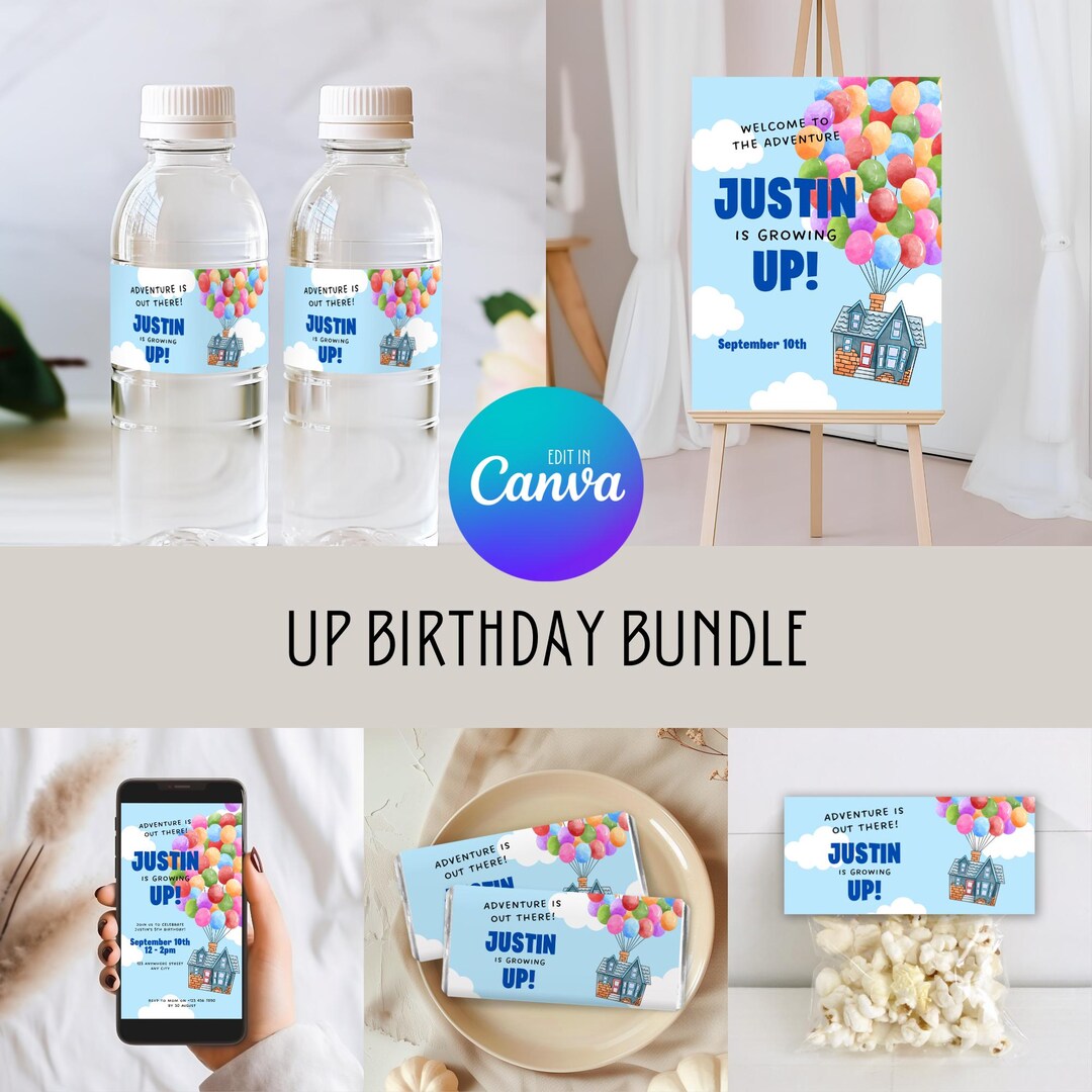 UP Birthday Party Bundle Template, Editable Birthday Party Bundle ...