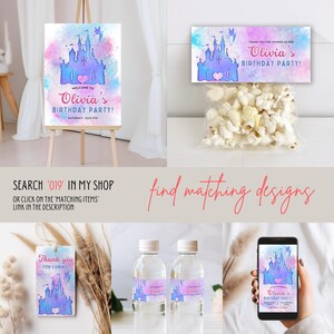 Princess Castle Birthday Banner, Princess Castle Party Banner, Happy ...