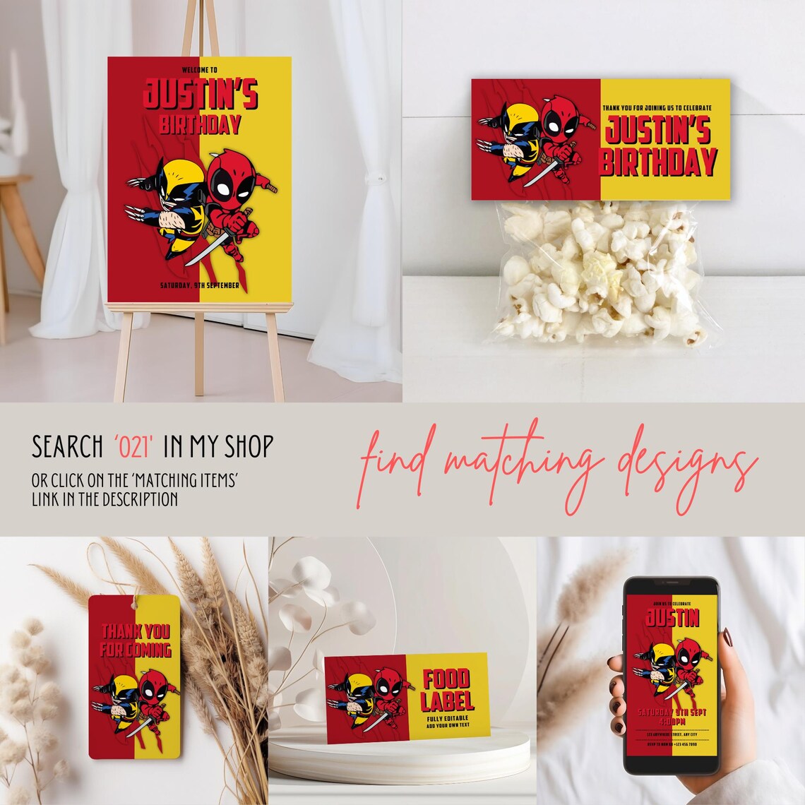 Deadpool & Wolverine Water Bottle Label Template, Printable Deadpool ...