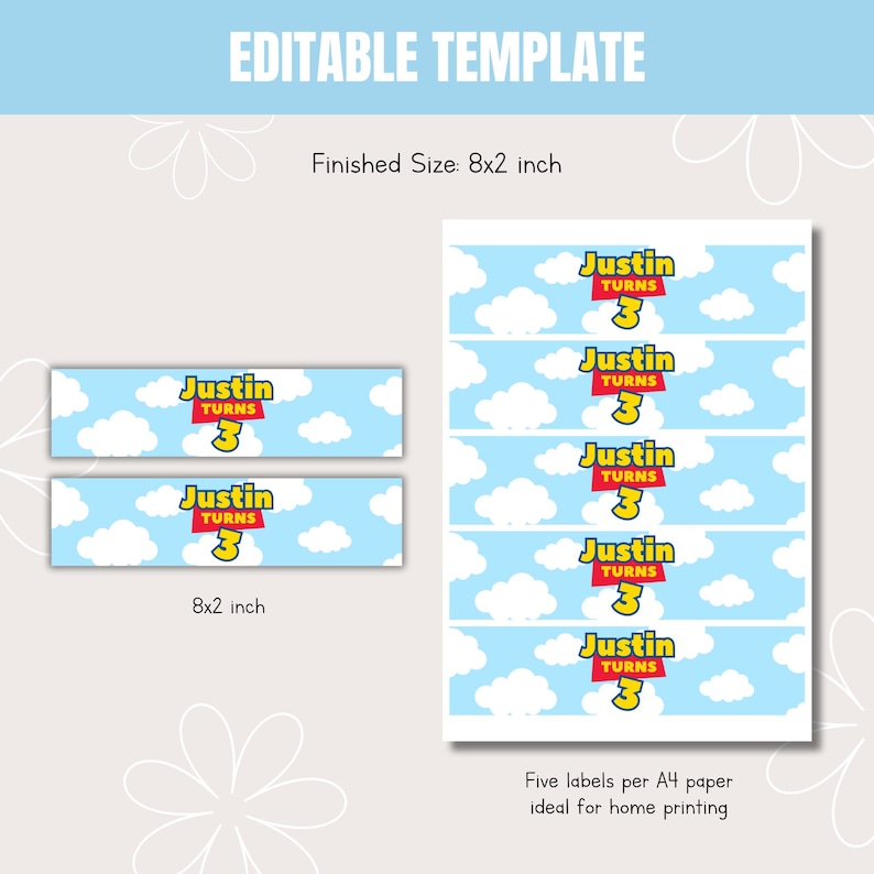 Toy Story Water Bottle Label Template, Printable Toy Story Bottle Label ...