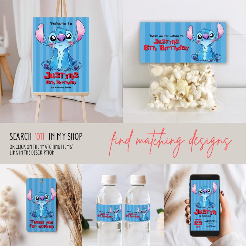 Stitch Chocolate Bar Wrapper, Editable Party Favour, Personalised ...