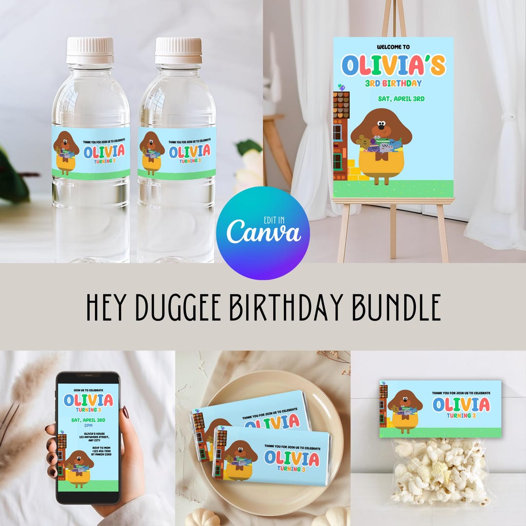 Hey Duggee Birthday Party Bundle Template, Editable Birthday Party ...