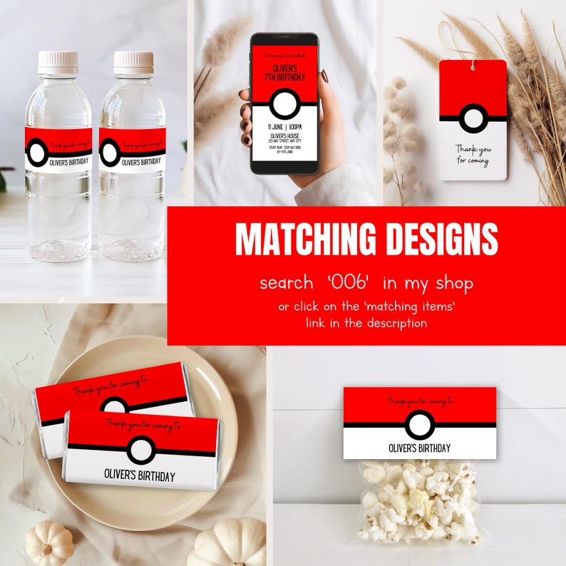 Pokemon Gable Box Label Editable, Poke Ball Favour Box Sticker Template ...