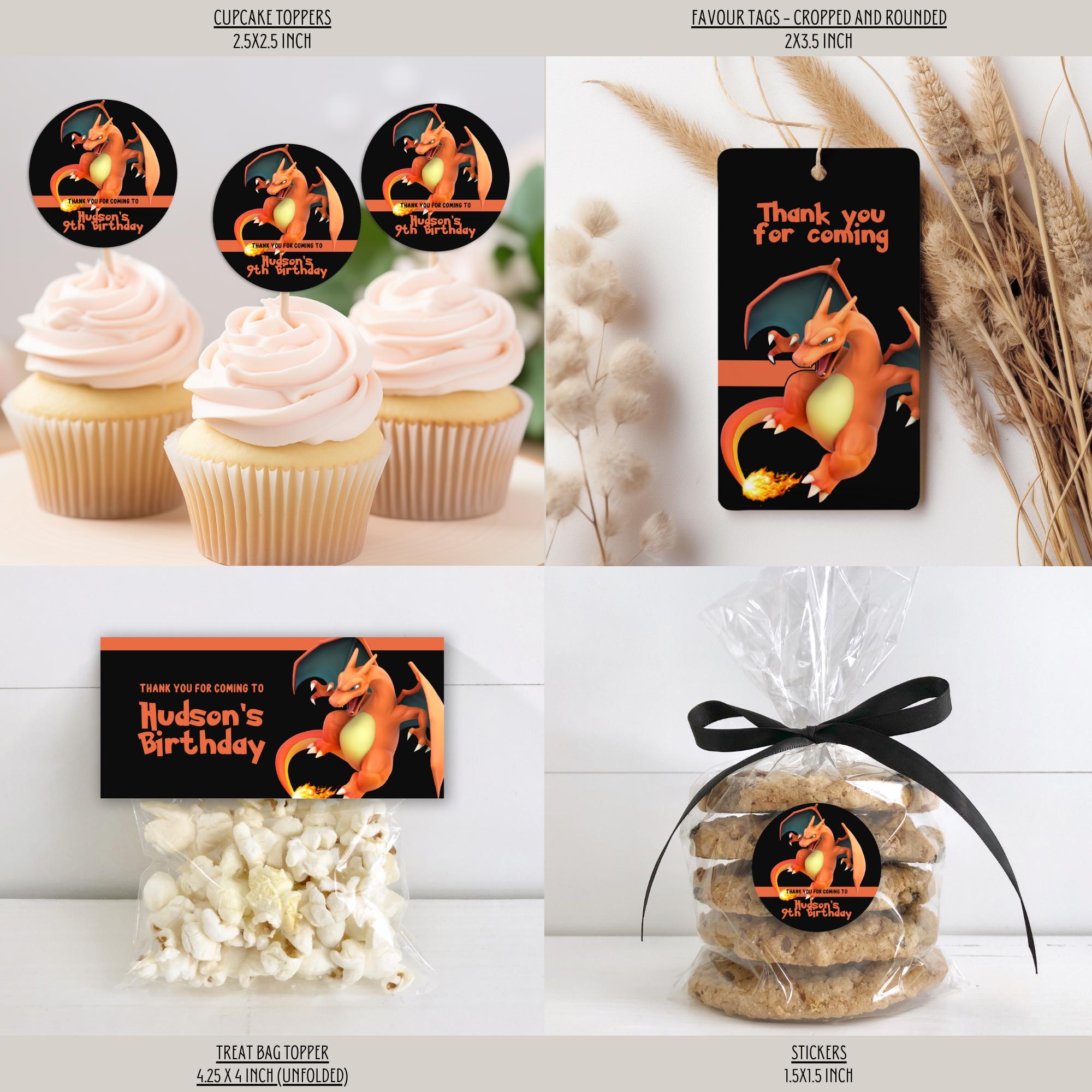 Charizard Birthday Party Bundle Template, Editable Birthday Party ...