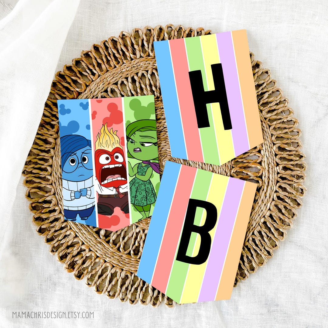 Inside Out Birthday Banner, Inside Out Party Banner, Happy Birthday ...