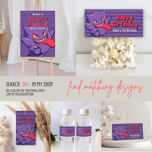 Gengar Birthday Invitation, Printable Birthday Invitation, Editable ...