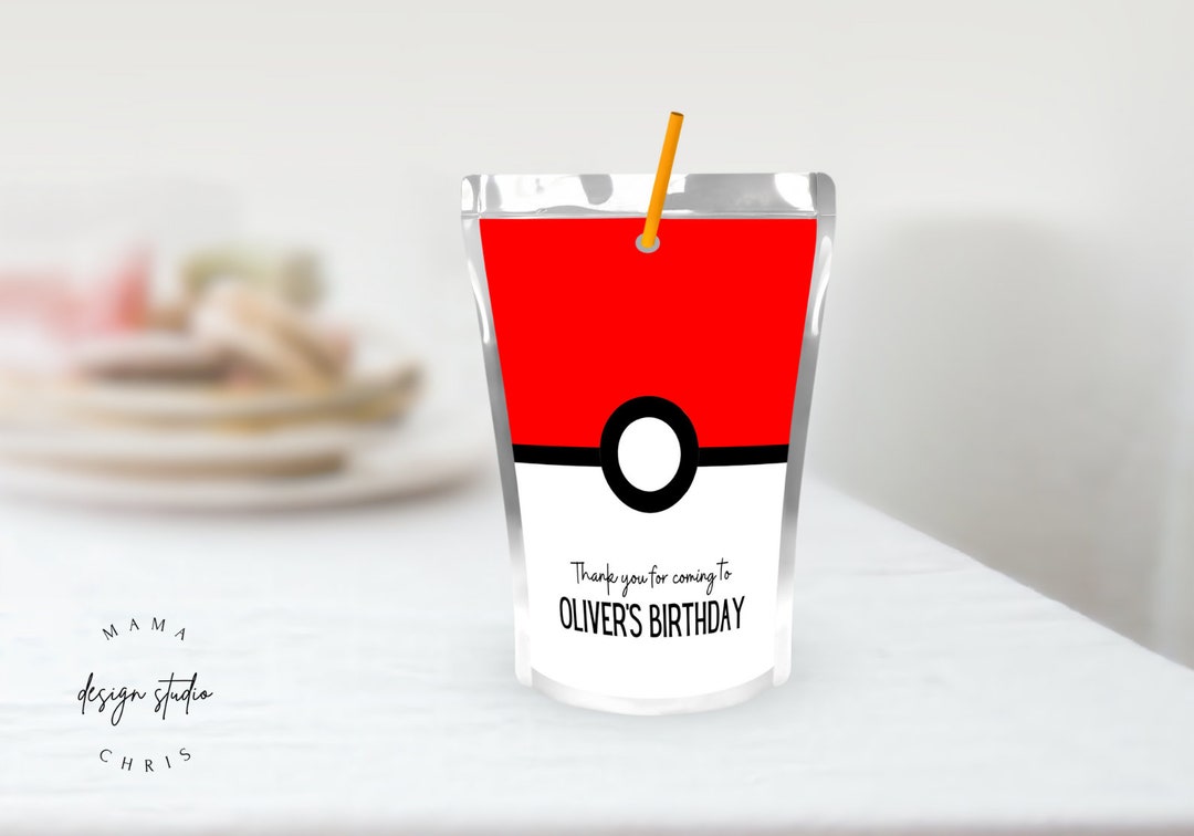 Pokemon Juice Pouch Printable Juice Pouch Editable Template Instant ...