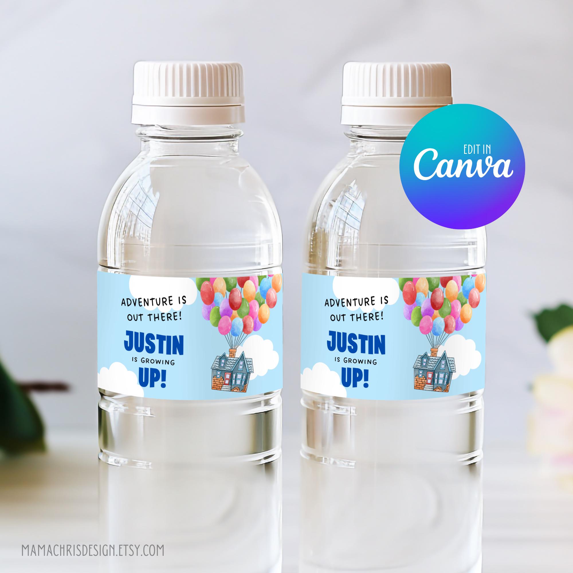 UP Water Bottle Label Template, Printable UP Bottle Label, Editable ...