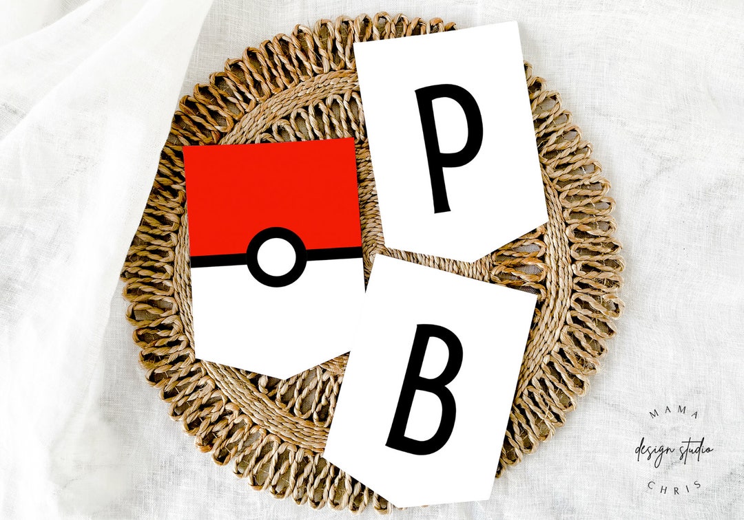 Pokemon Happy Birthday Banner Printable Birthday Banner Instant ...