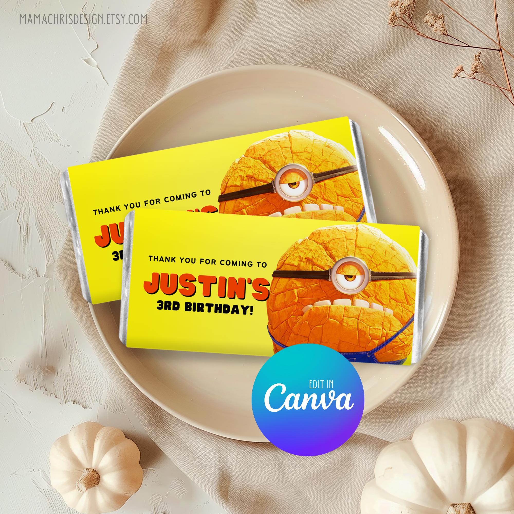 Despicable Me 4 Chocolate Bar Wrapper, Editable Party Favour ...